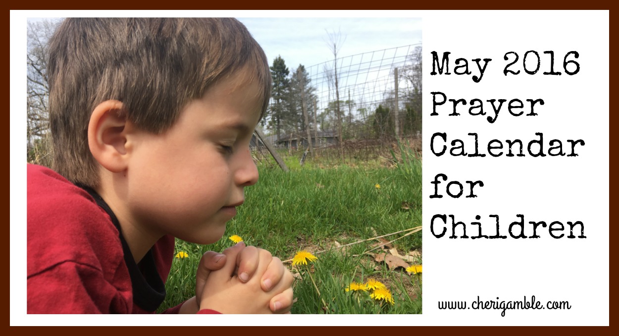 May 2016 Prayer Calendar – Cheri Gamble