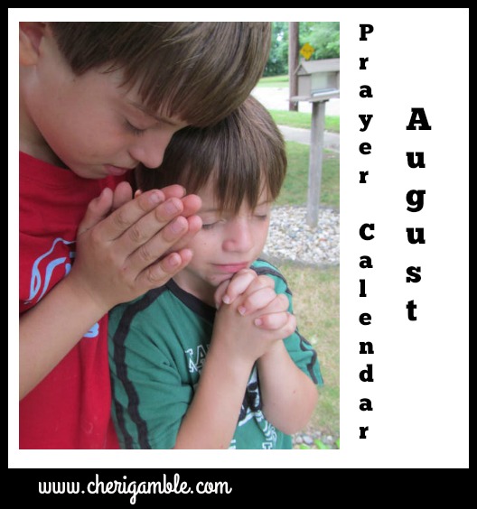 August 2016 Prayer Calendar – Cheri Gamble