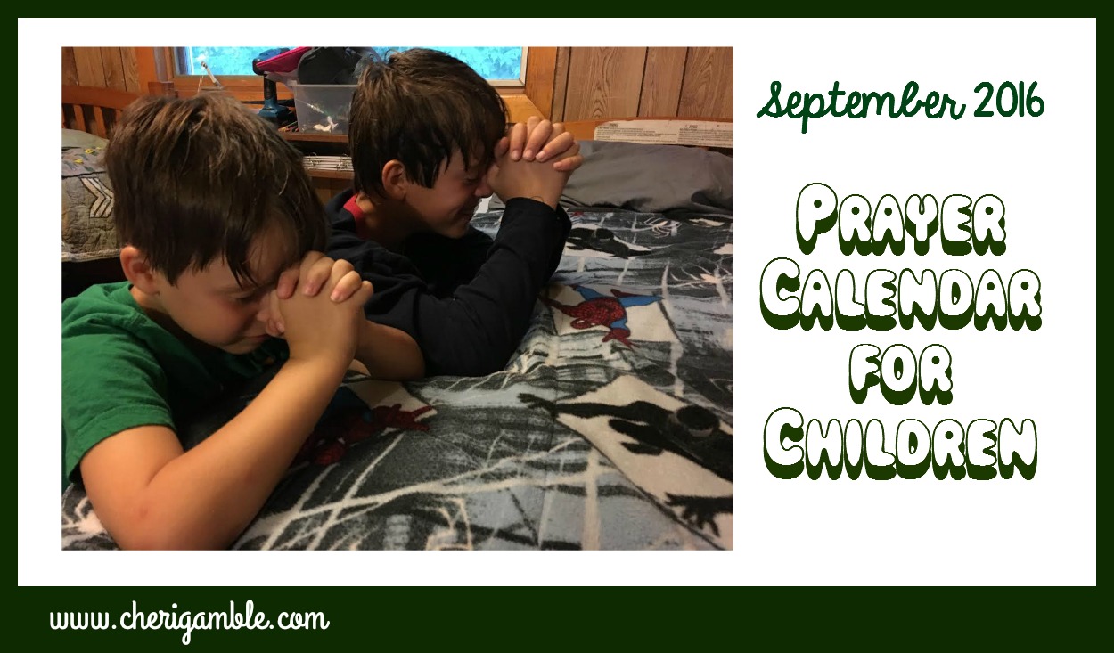 September 2016 Prayer Calendar – Cheri Gamble