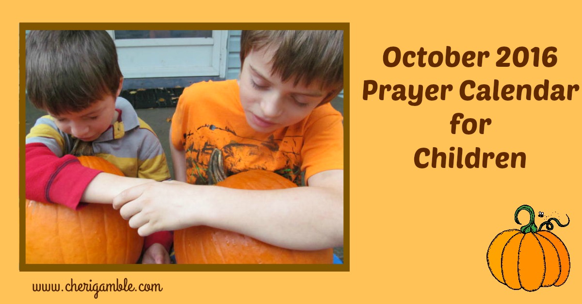 October 2016 Prayer Calendar – Cheri Gamble